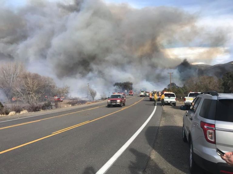 Fire raging in north Mono County | Hwy395 closed from Walker and ...