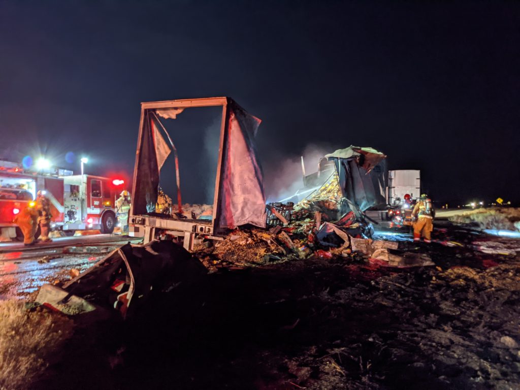 Truck Fire At Sherwin Grade