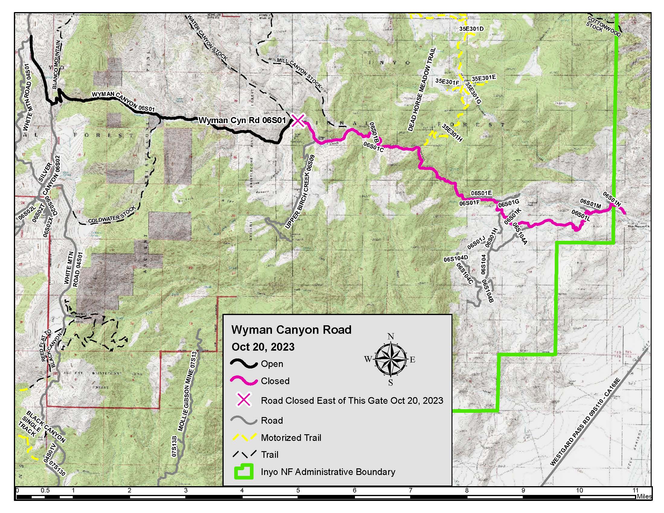 Inyo National Forest Press Release - Wyman Canyon Road is Now Partially ...