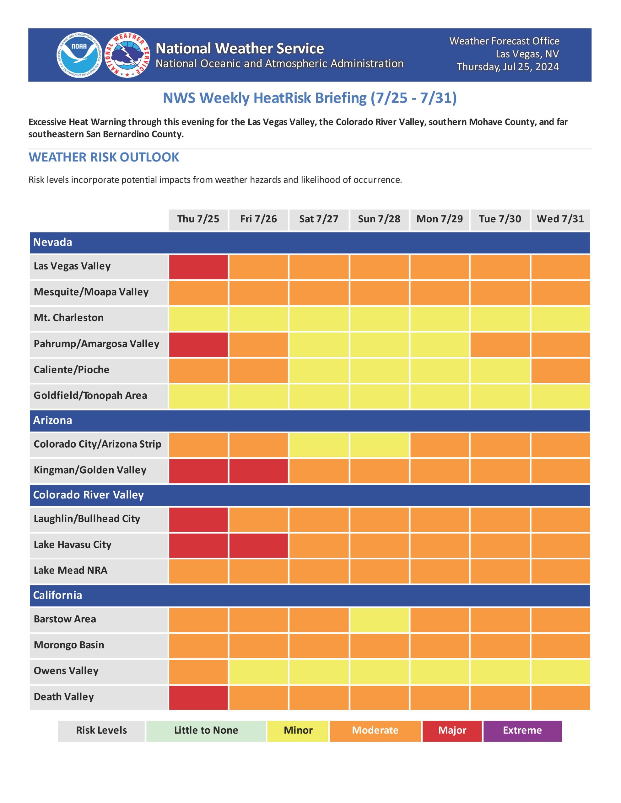 NWS Heat Index for July 25th - Sierra Wave: Eastern Sierra News - The ...