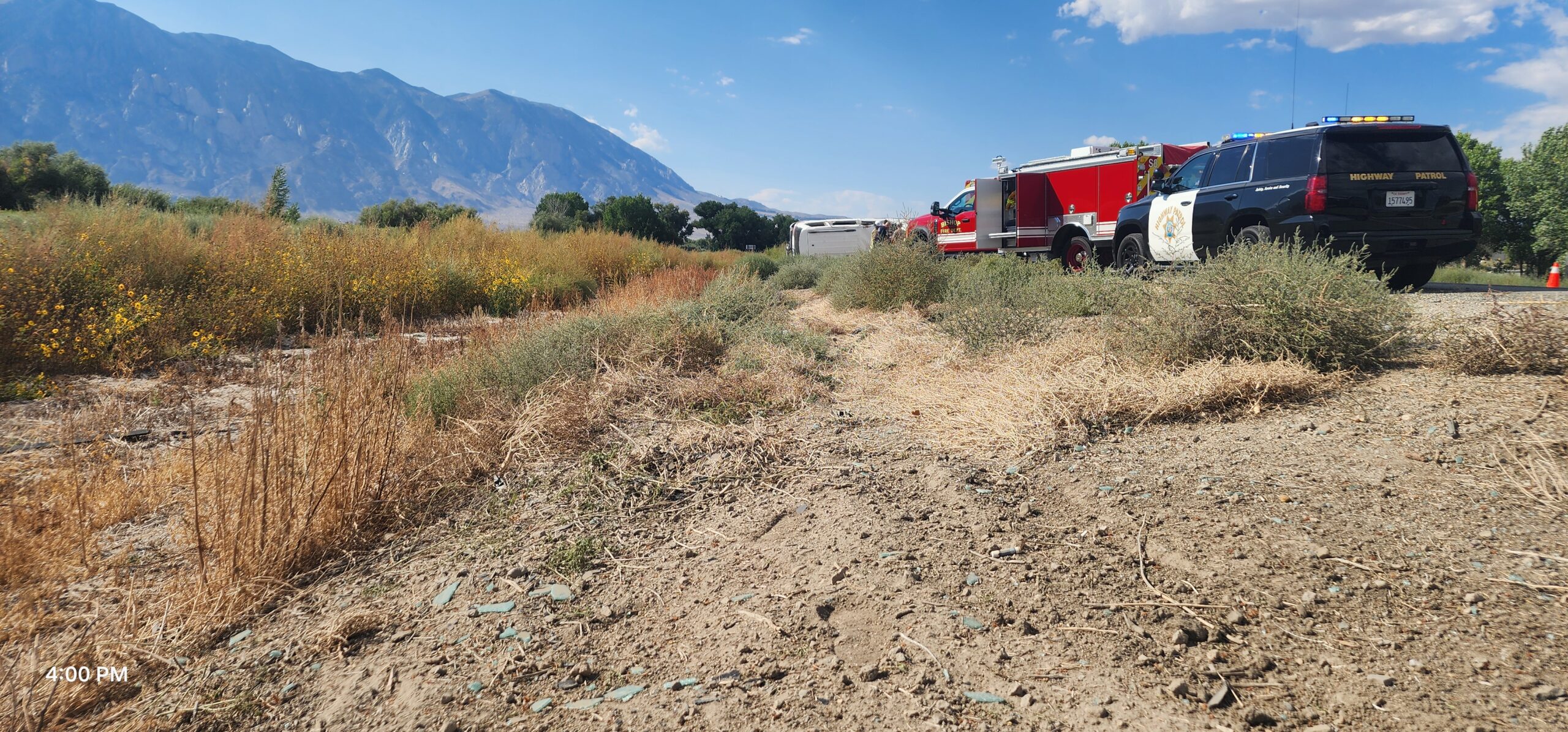 Single Vehicle Rollover Northbound HWY 395 North of Mill Creek Road ...