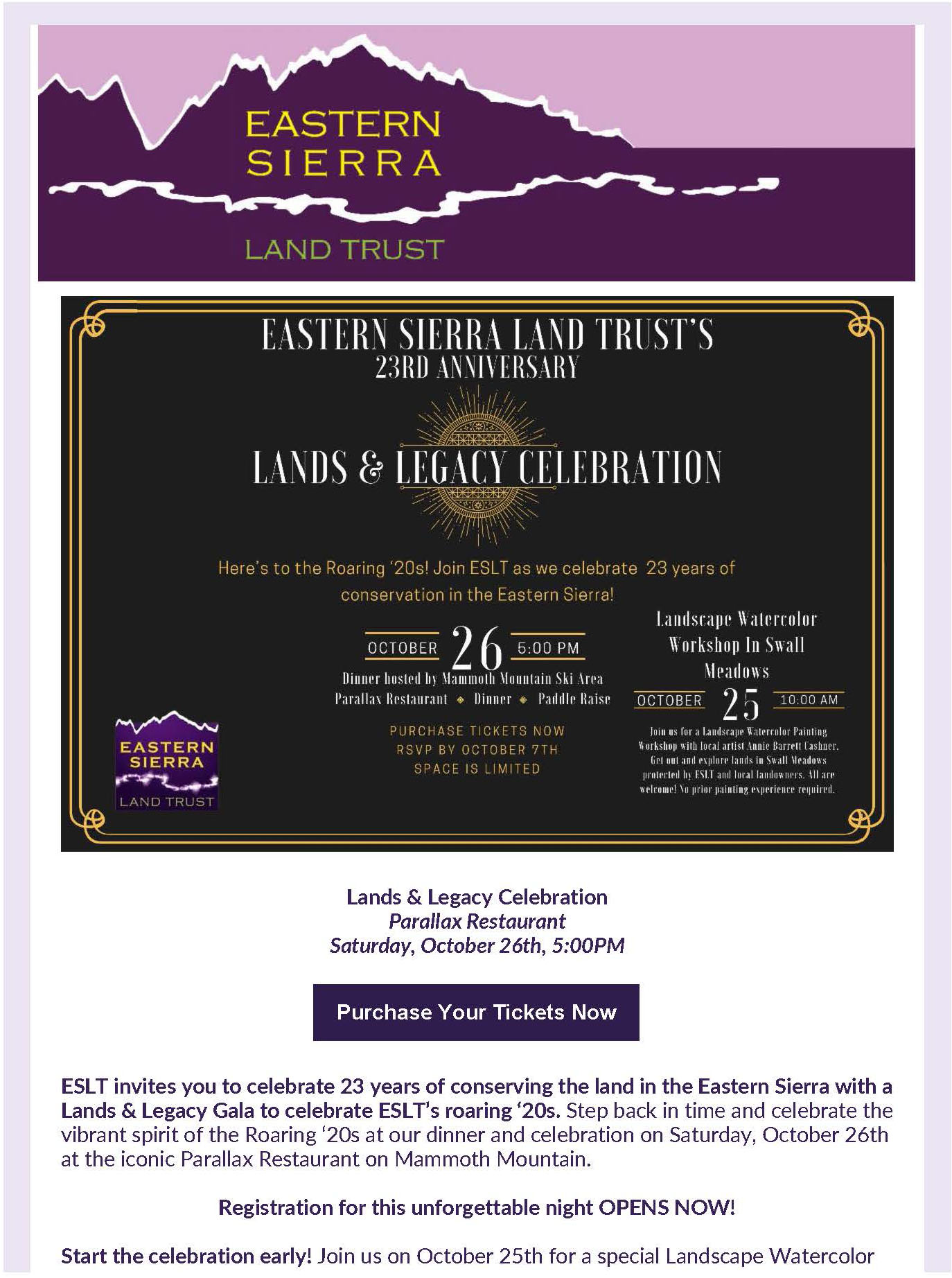 Get Ready to Roar! Tickets on sale today for Eastern Sierra Land Trust ...