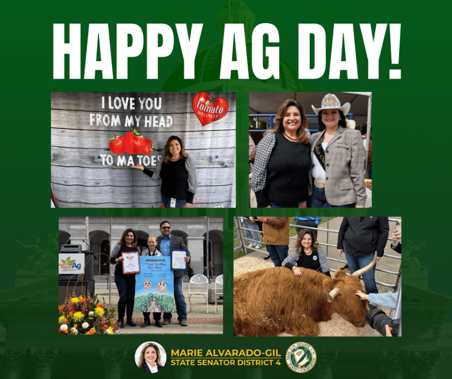 Sen. Alvarado-Gil Celebrates California Agriculture Day, Announces Bill ...