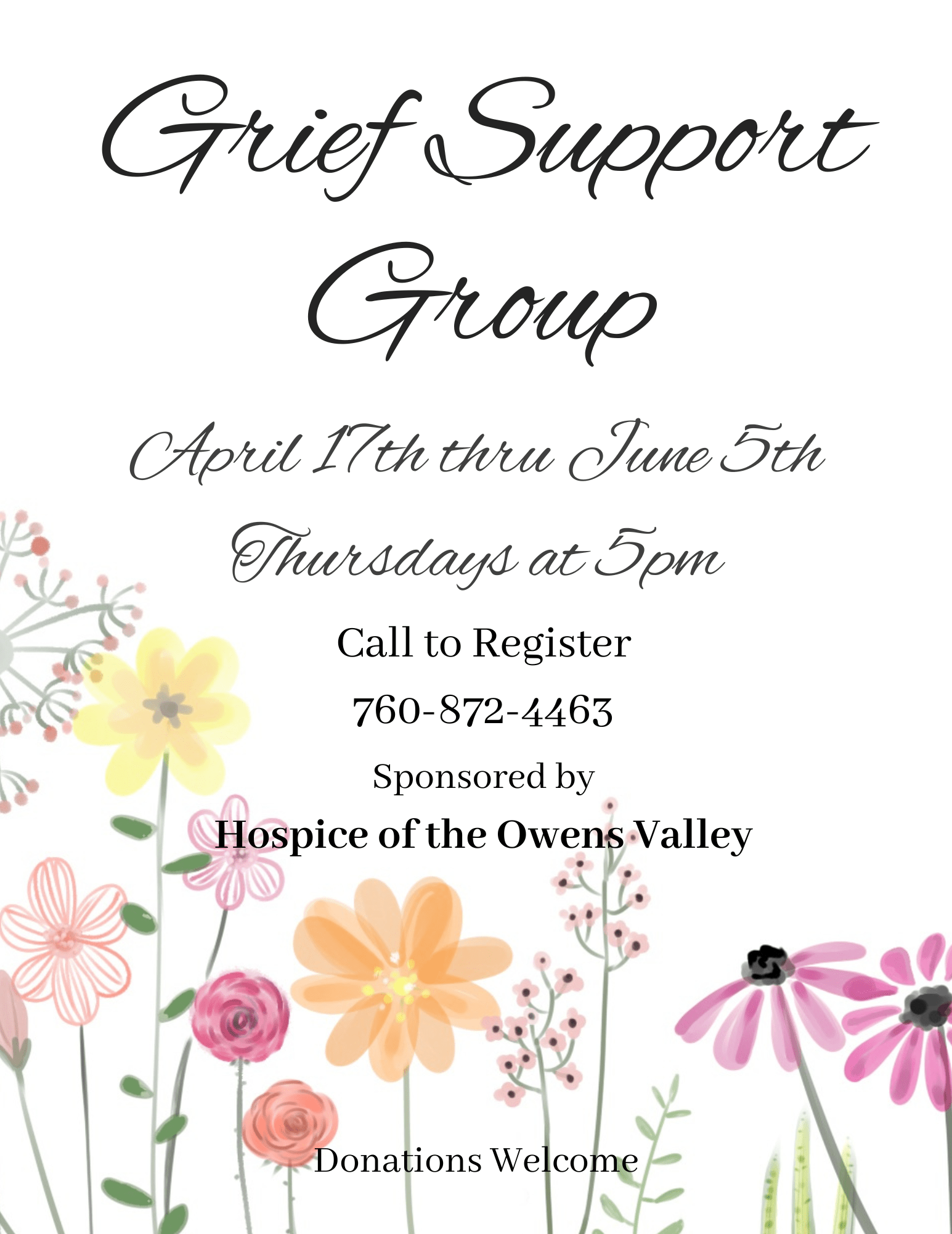 Spring Grief Support Sponsored by Hospice of the Owens Valley - Sierra ...