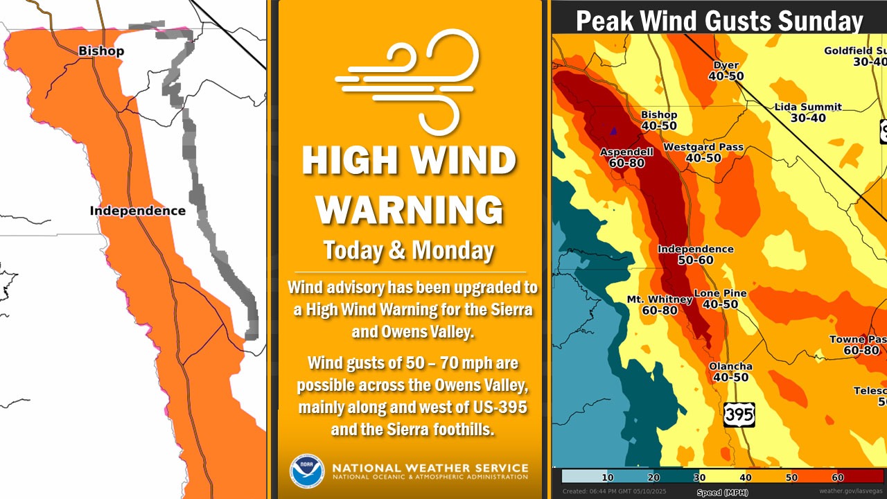 The Wind Advisory for the Eastern Sierra and Owens Valley has been ...