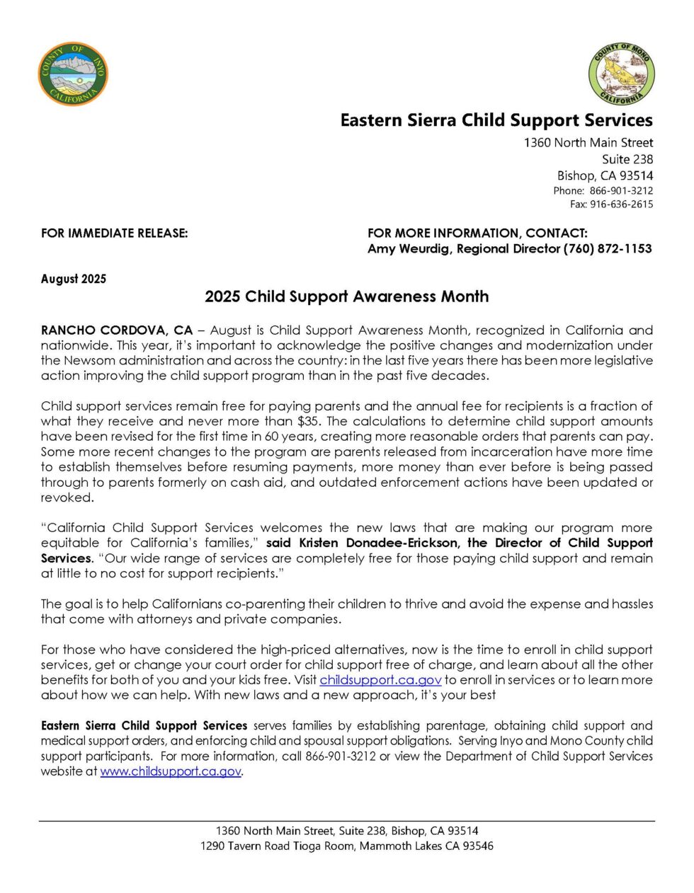 2025 Child Support Awareness Month - Sierra Wave: Eastern Sierra News ...