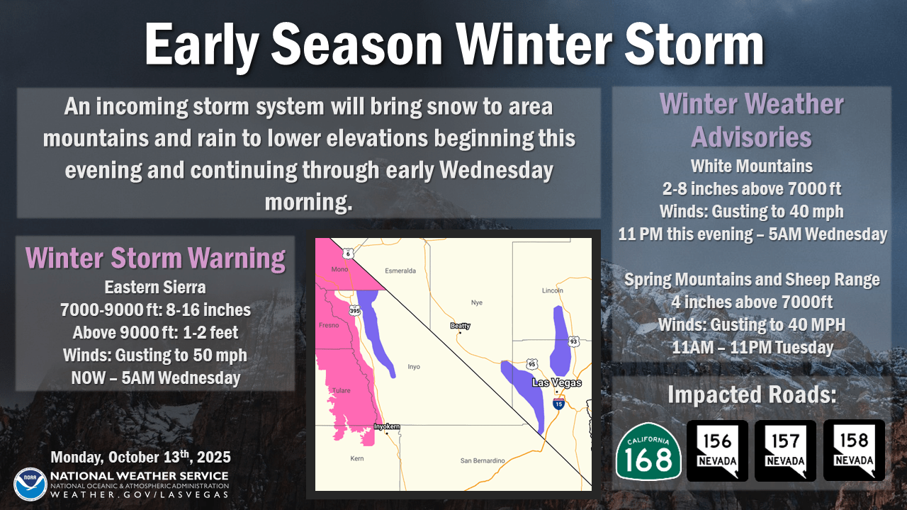 NWS: Early Season Winter Storm - Sierra Wave: Eastern Sierra News - The ...
