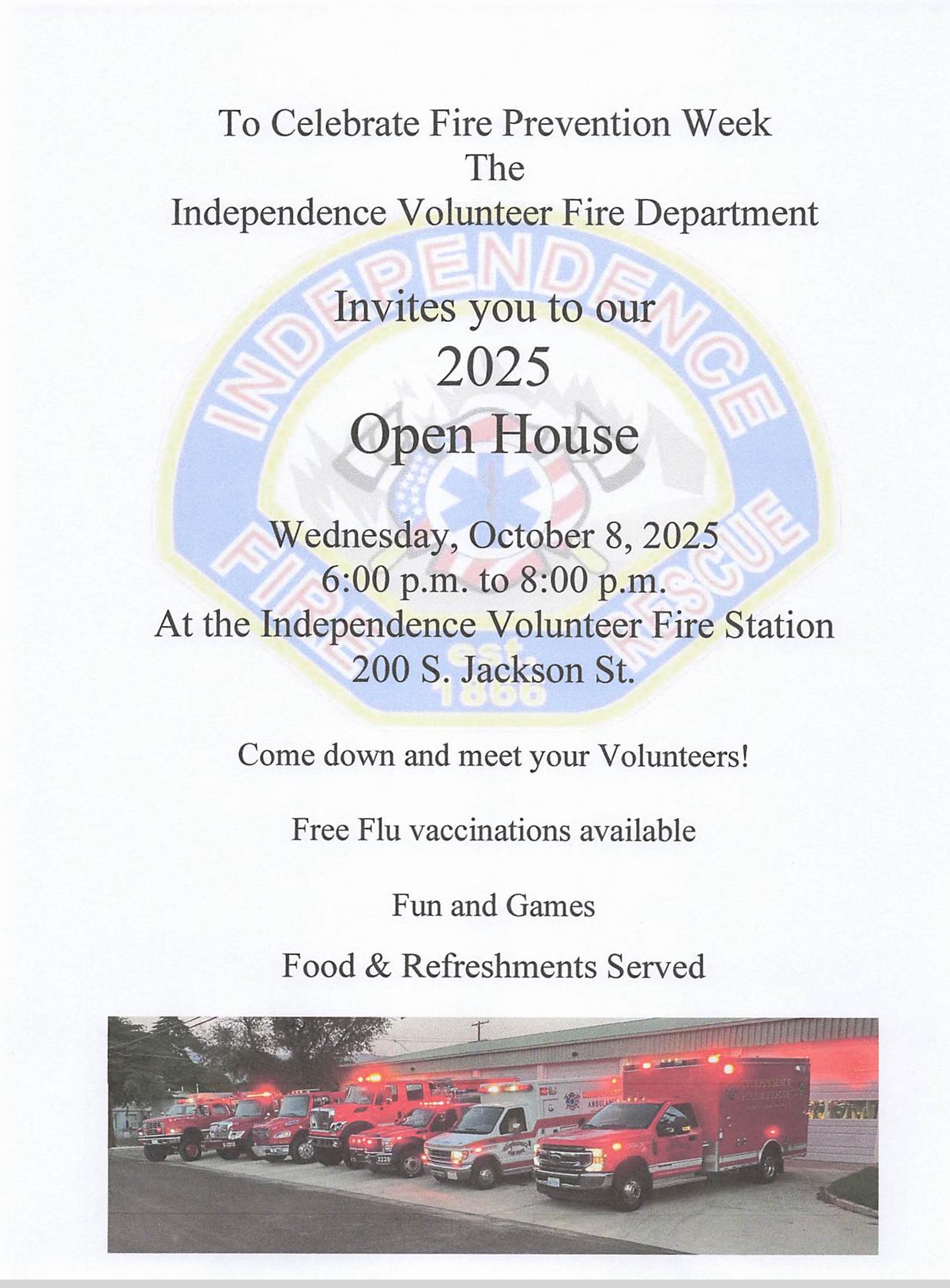 Independence Volunteer Fire Department Open House - Sierra Wave ...